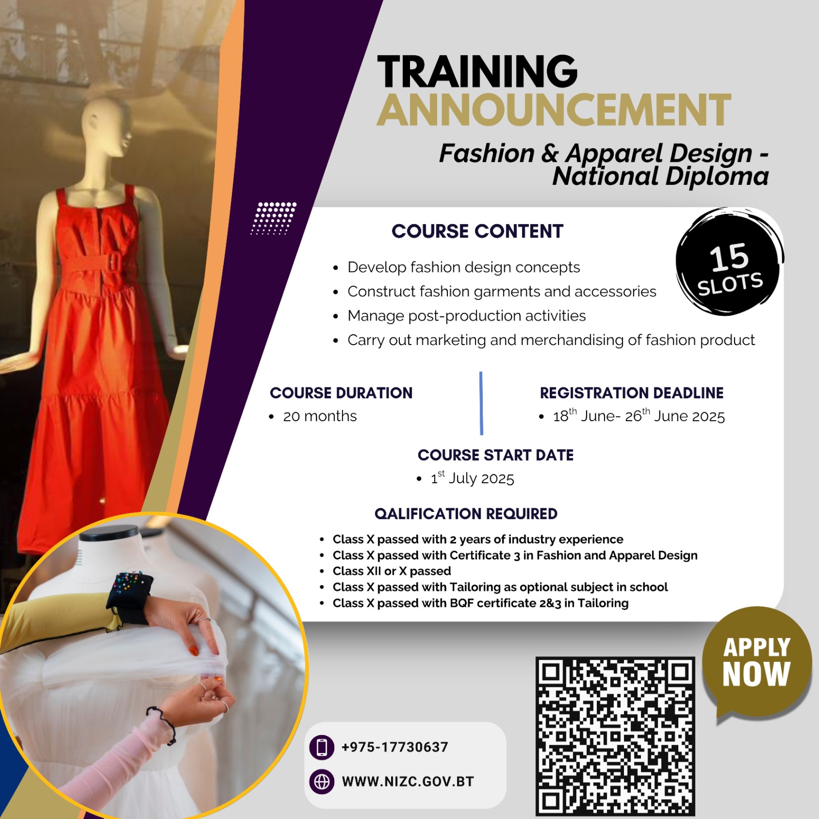 Training Announcement: National Diploma in Fashion and Apparel Design ...